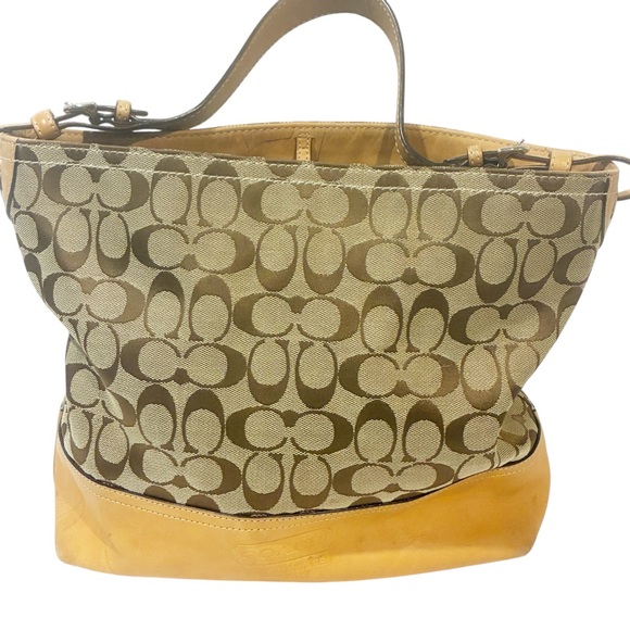 Coach | Bags | Coach Cc Signature Handbag Browntan J932f3742 Purse ...